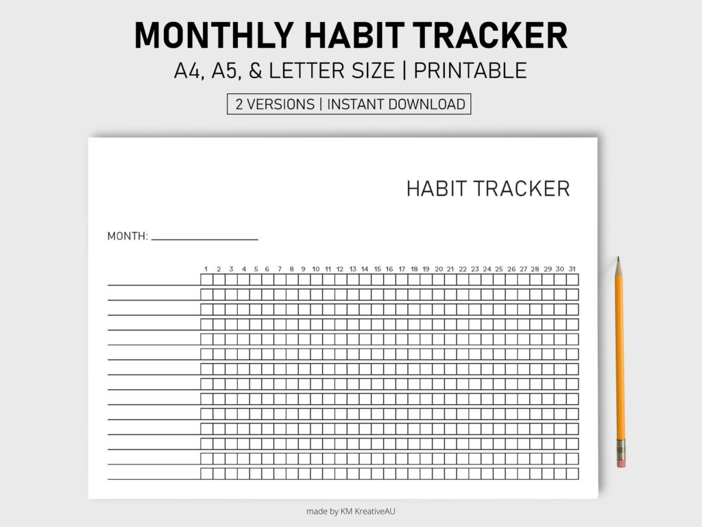 Habits Tracker Printable: A Guide to Cultivating Positive Habits ...
