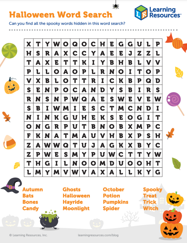Halloween Word Search Puzzles Printable: Spooky Fun for All Ages ...