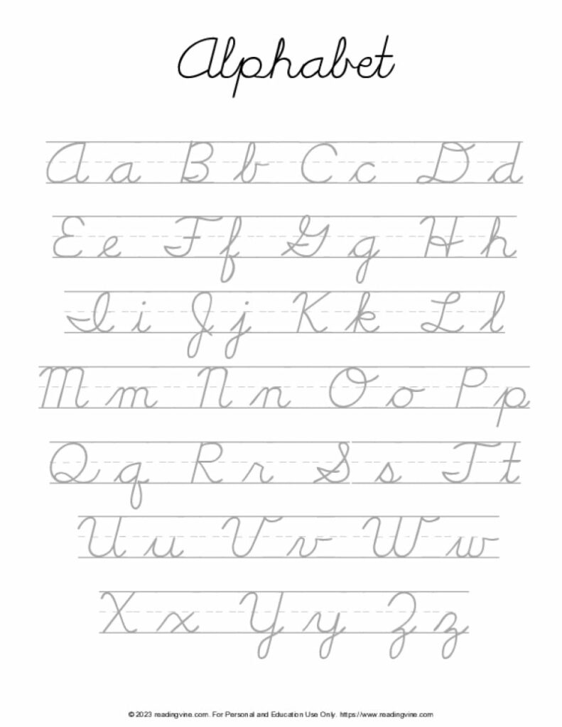 Printable Cursive Handwriting Practice: A Comprehensive Guide ...