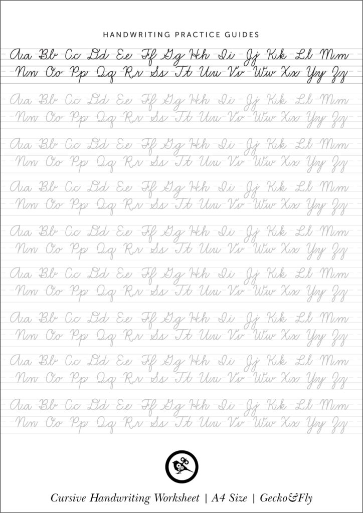 Cursive Practice Printable Worksheets: Improve Your Handwriting Skills ...