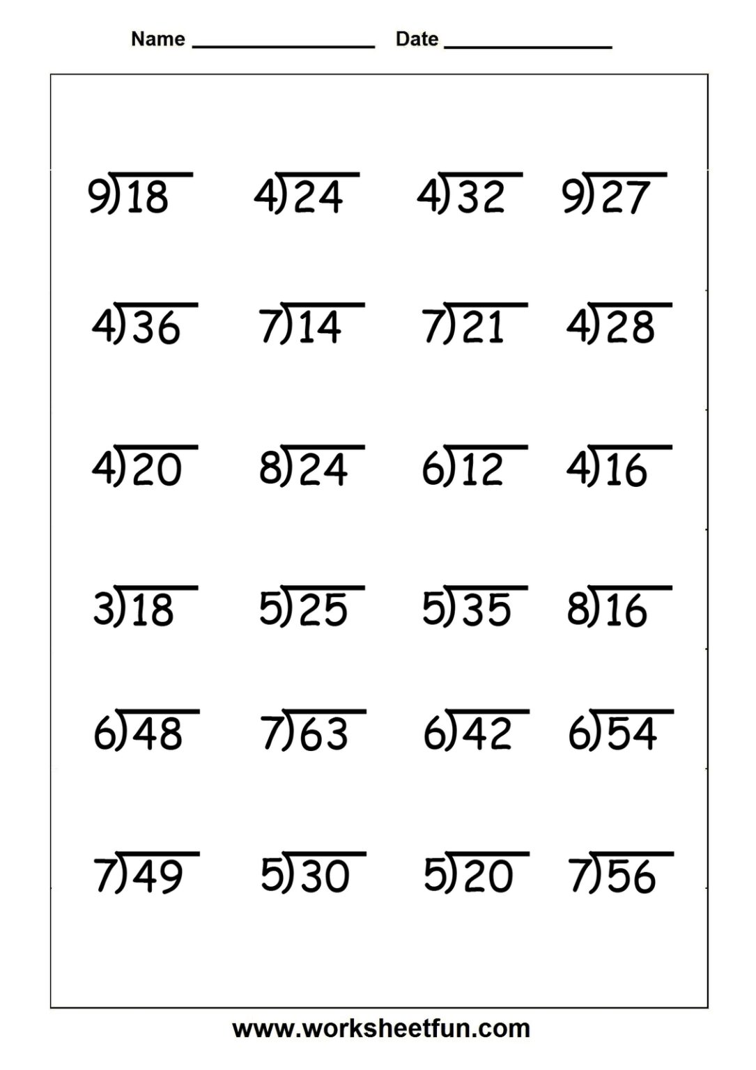 Free Printable Division Worksheets: Enhance Your Math Skills Easily ...