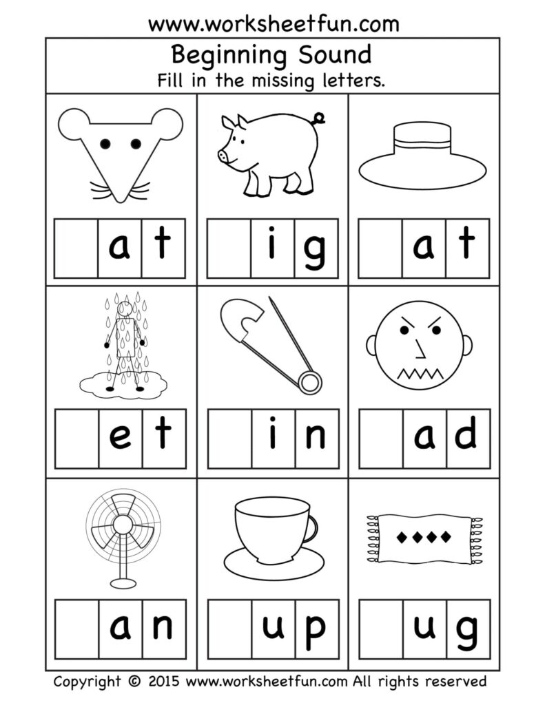 Free Printable Beginning Sounds Worksheets: Enhance Your Child's ...