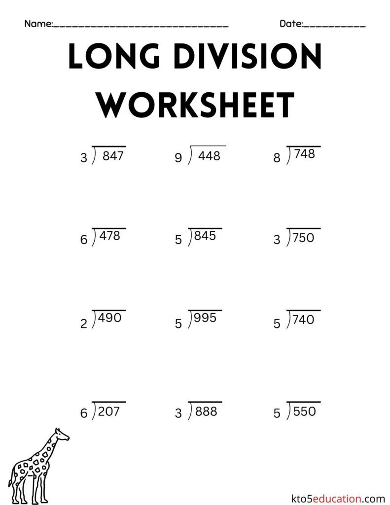 Free Printable Long Division Worksheets: Mastering Math Skills Made ...